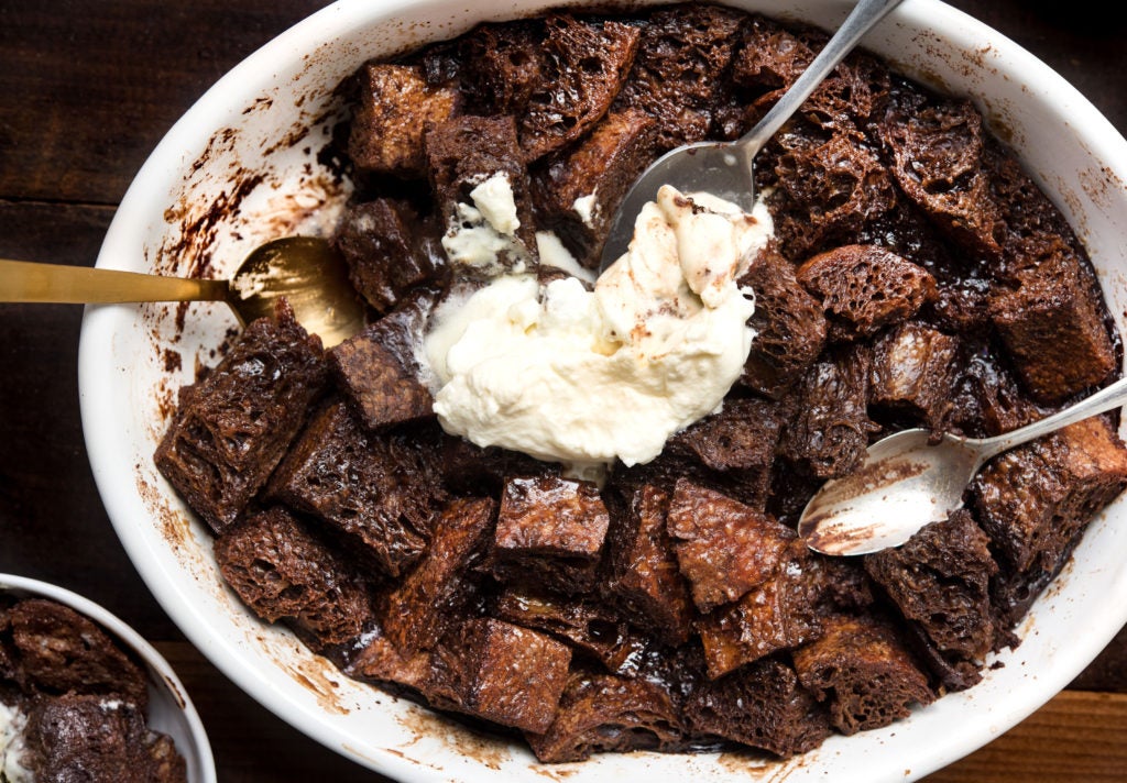 Coffee Porter Chocolate Bread Pudding | TASTE