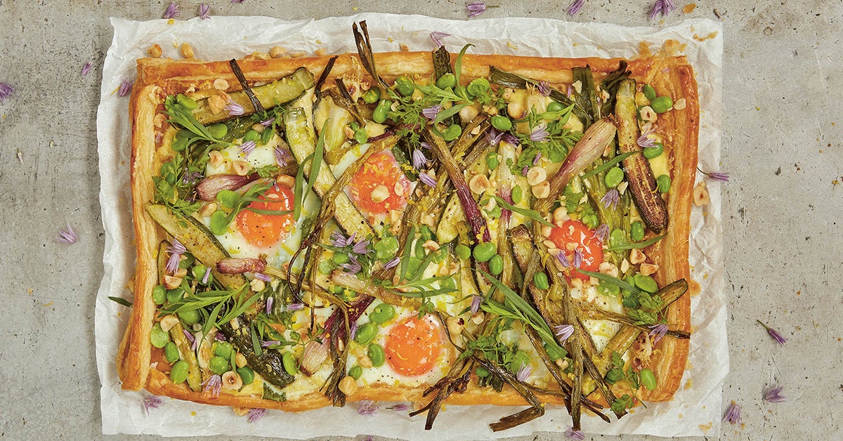 Egg and Spring Vegetable Tart | TASTE